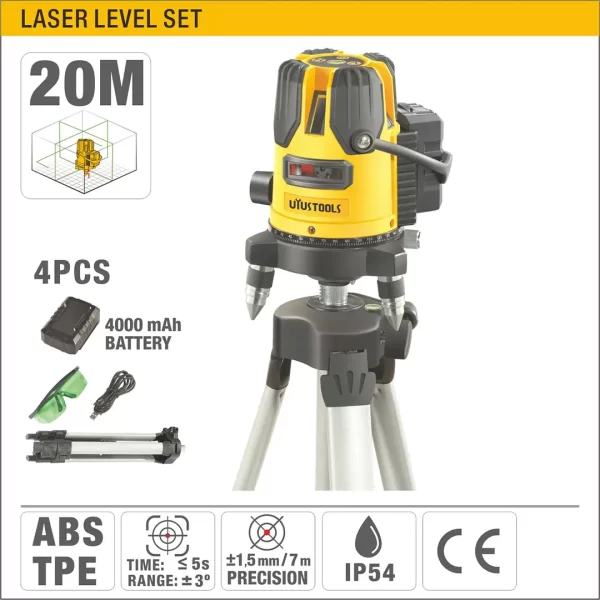 UYUS NIVEL LÁSER CILÍNDRICO DE 5 RAYOS – 20M ±1.5MM/7M – Uyustools